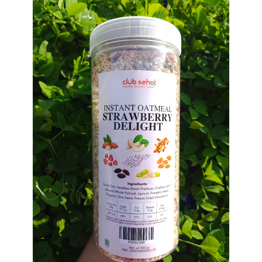 Jual Club Sehat - Instant Oatmeal Strawberry Delight 500Gr | Shopee ...
