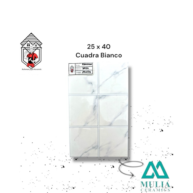 Jual Keramik Dinding Kamar Mandi 25x40 Cuadra Bianco Keramik Mulia Ceramic Glossy Grade A Isi 10 ...