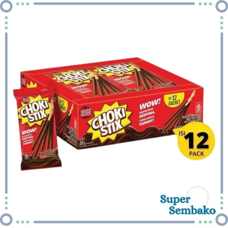 Jual SNACK BISKUIT STIK COKELAT CHOKI CHOKI STIX 24gr PER BOX ISI 12 ...