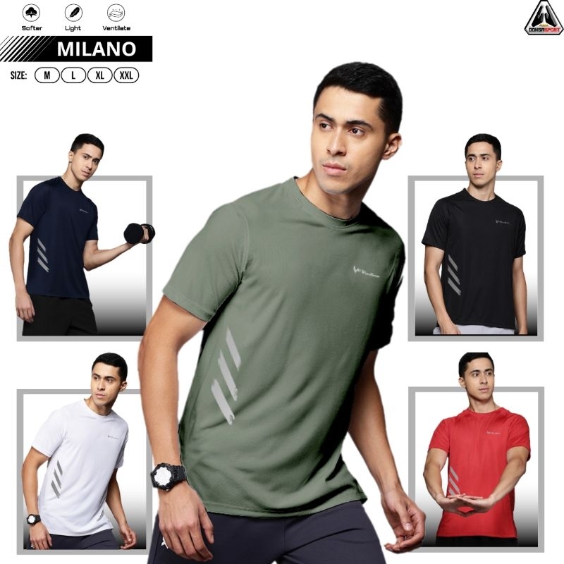 Jual Milano SALLA Baju Olahraga Premium Dewasa Kaos Fitnes Gym Jersey ...