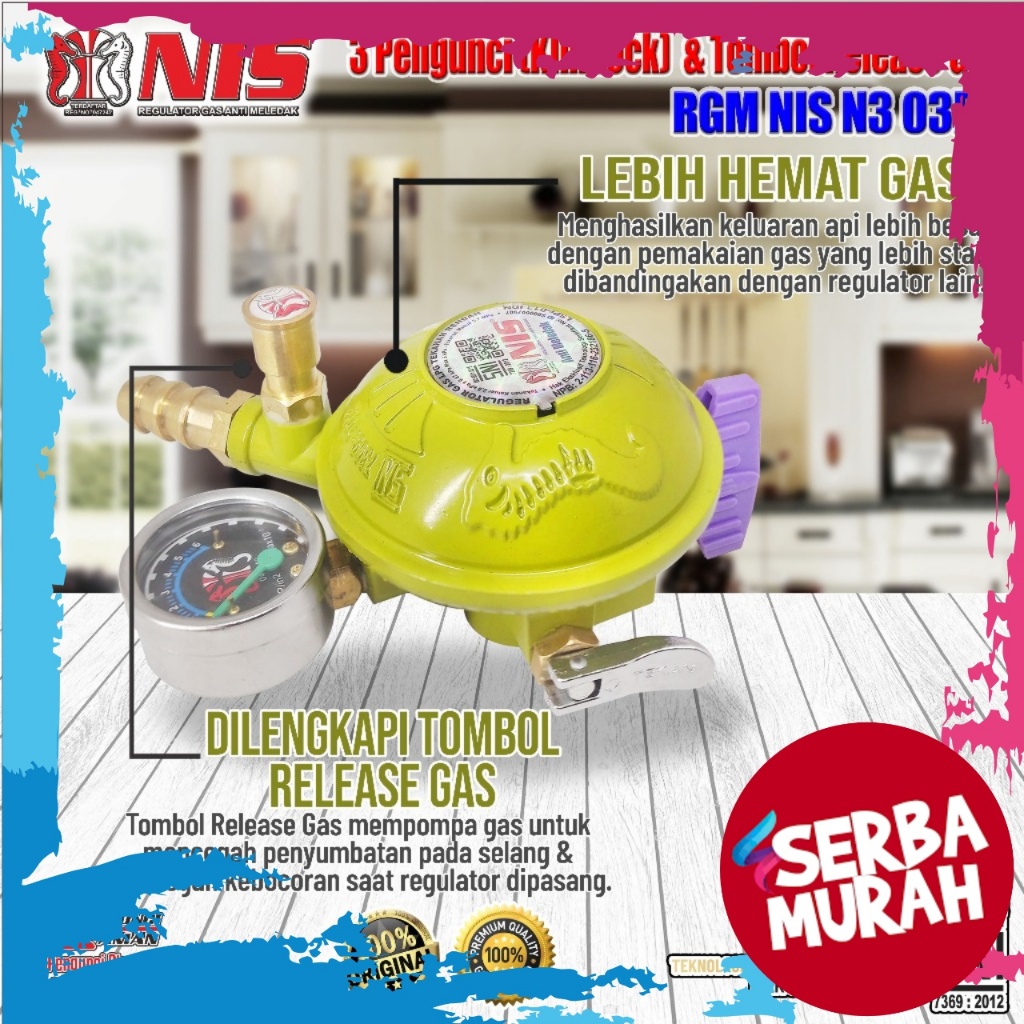 Jual NIS Regulator Gas 3 Kunci Robot Otomatis Klik RGM Lock N3 03BD ...