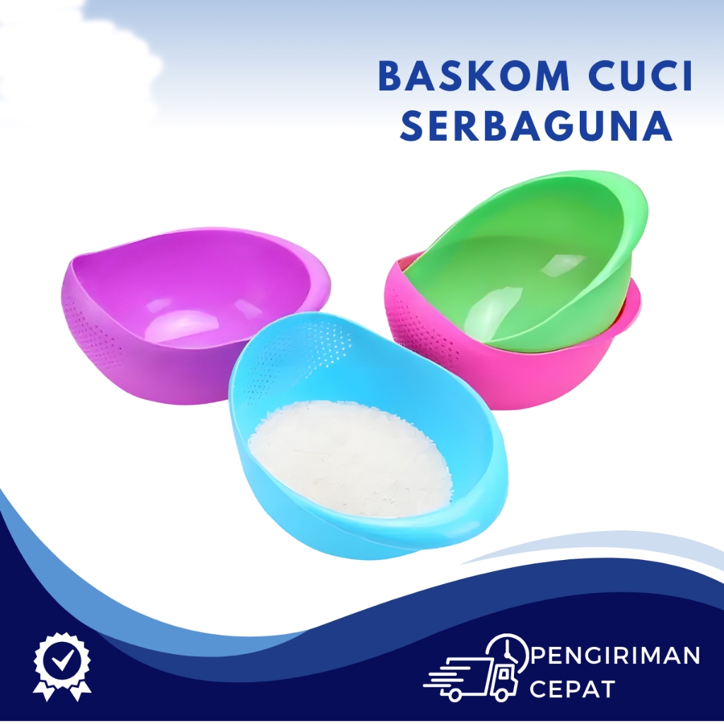 Jual BASKOM PEENCUCI BERAS SERBAGUNA/ Baskom Saringan Tirisan Cuci ...