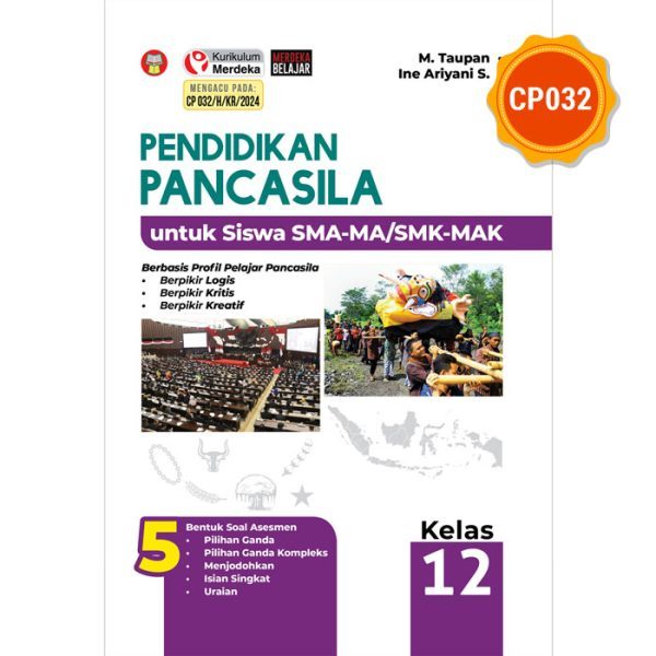 Jual Buku Pendidikan Pancasila/PPKn SMA/MA/SMK Kelas 12/XII Kurikulum Merdeka CP 032/2024 ...