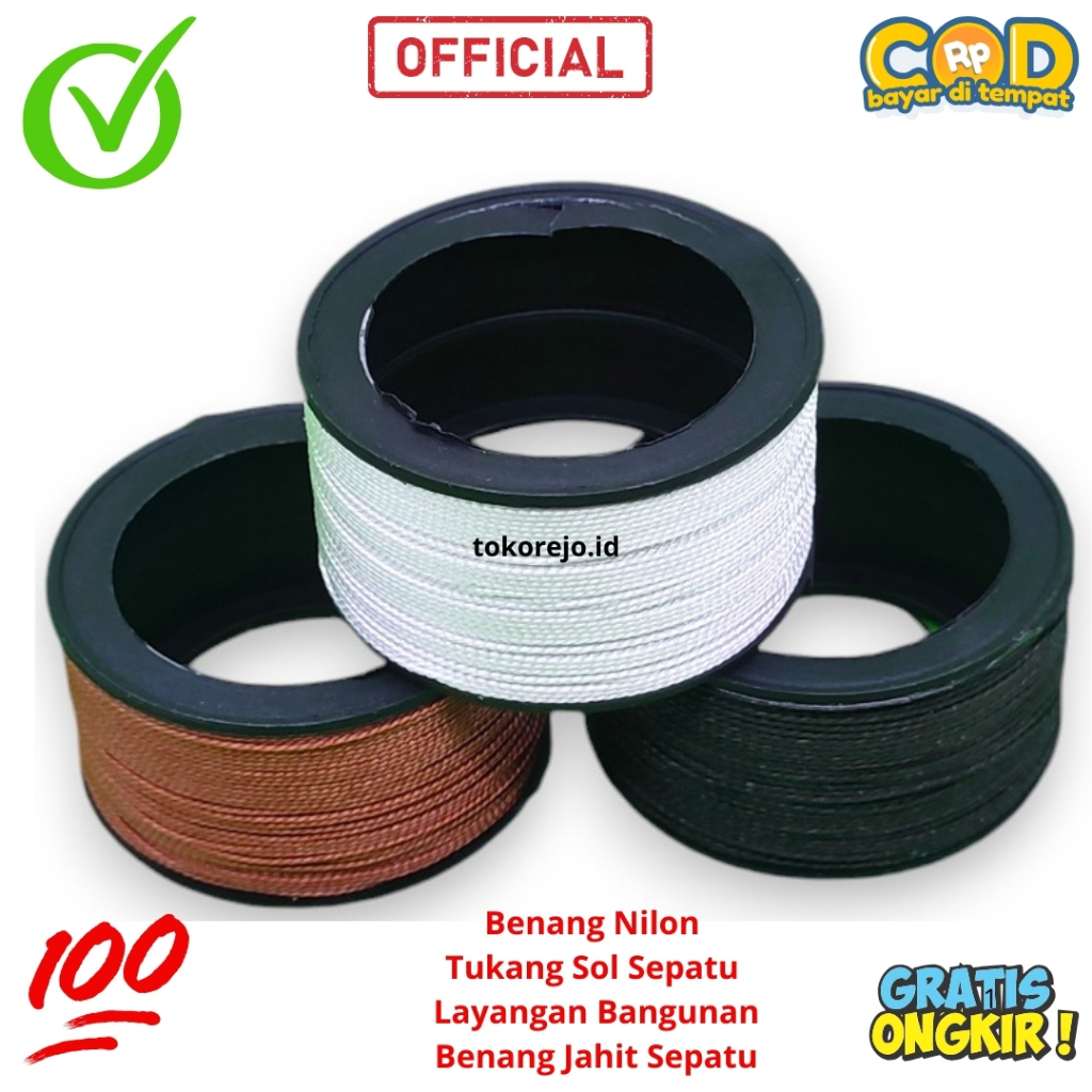 Jual Benang Nilon / Sol Sepatu Murah Coklat Putih Hitam | Shopee Indonesia