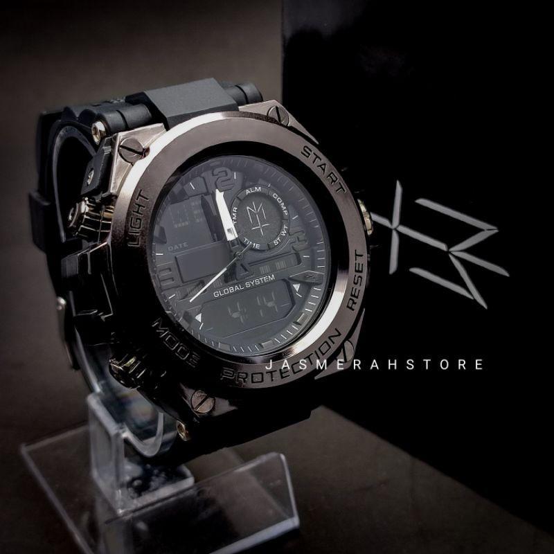 Jual Jam Tangan Maternal Custom Digital Analog Mtl Full Black | Shopee ...