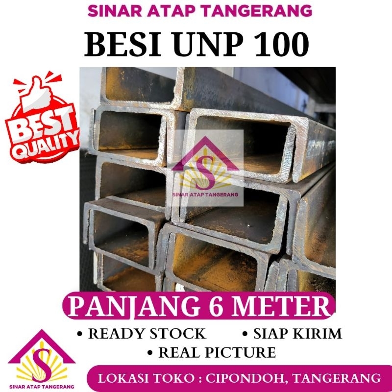 Jual Besi Kanal U / Besi Unp 100 Panjang 6M | Shopee Indonesia