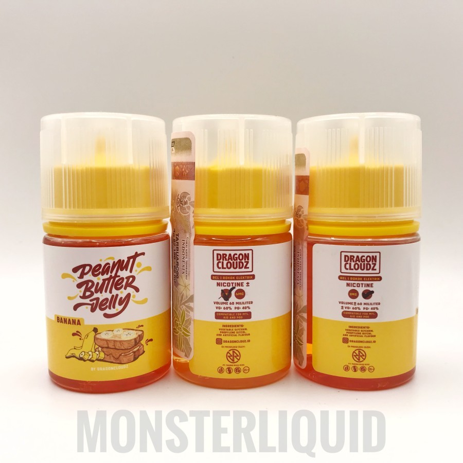Jual PEANUT BUTTER JELLY V2 BANANA BY DRAGON CLOUDZ 3MG 6MG 60ML PBJ | Shopee Indonesia