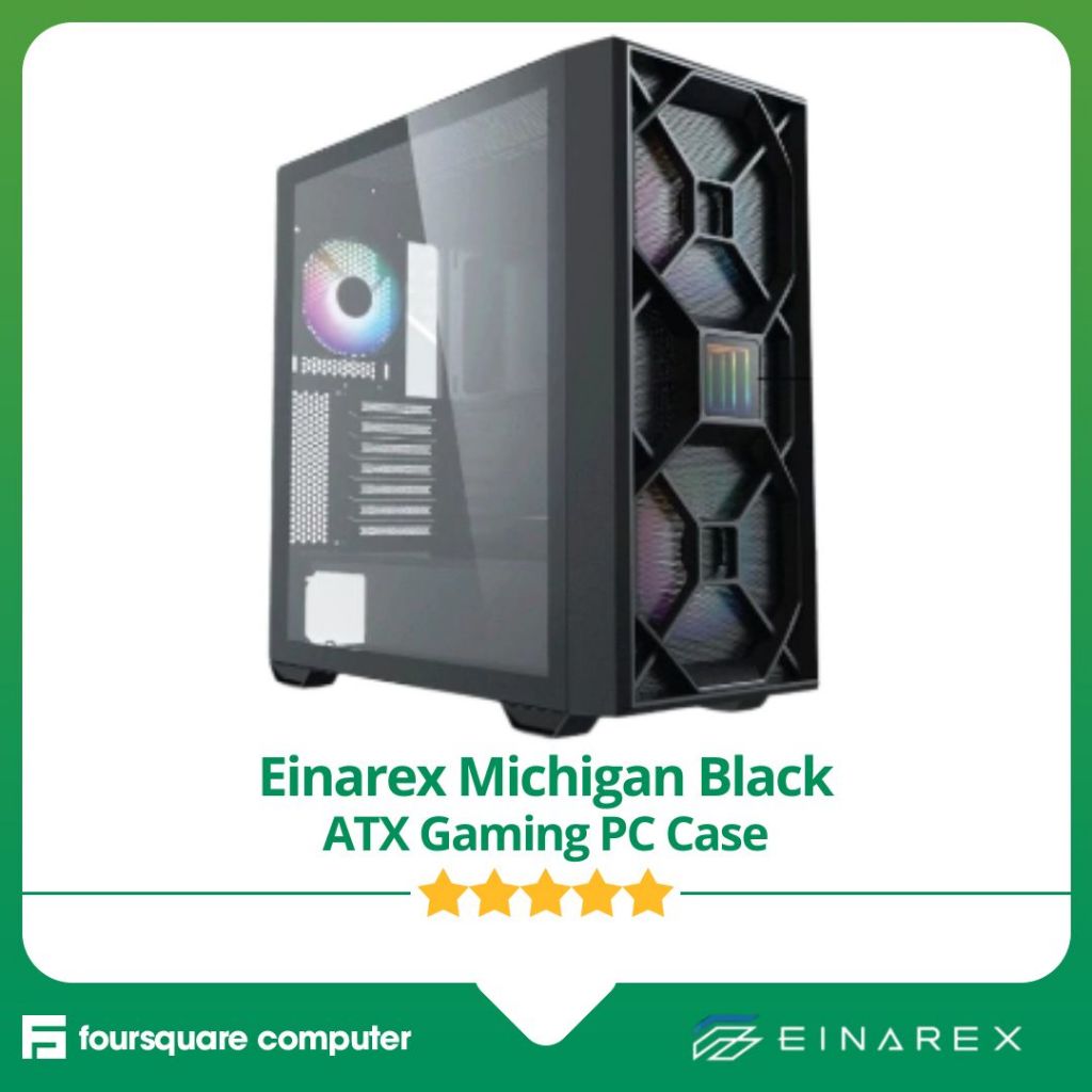 Jual Einarex Michigan Black ATX Gaming PC Case Casing | Shopee Indonesia