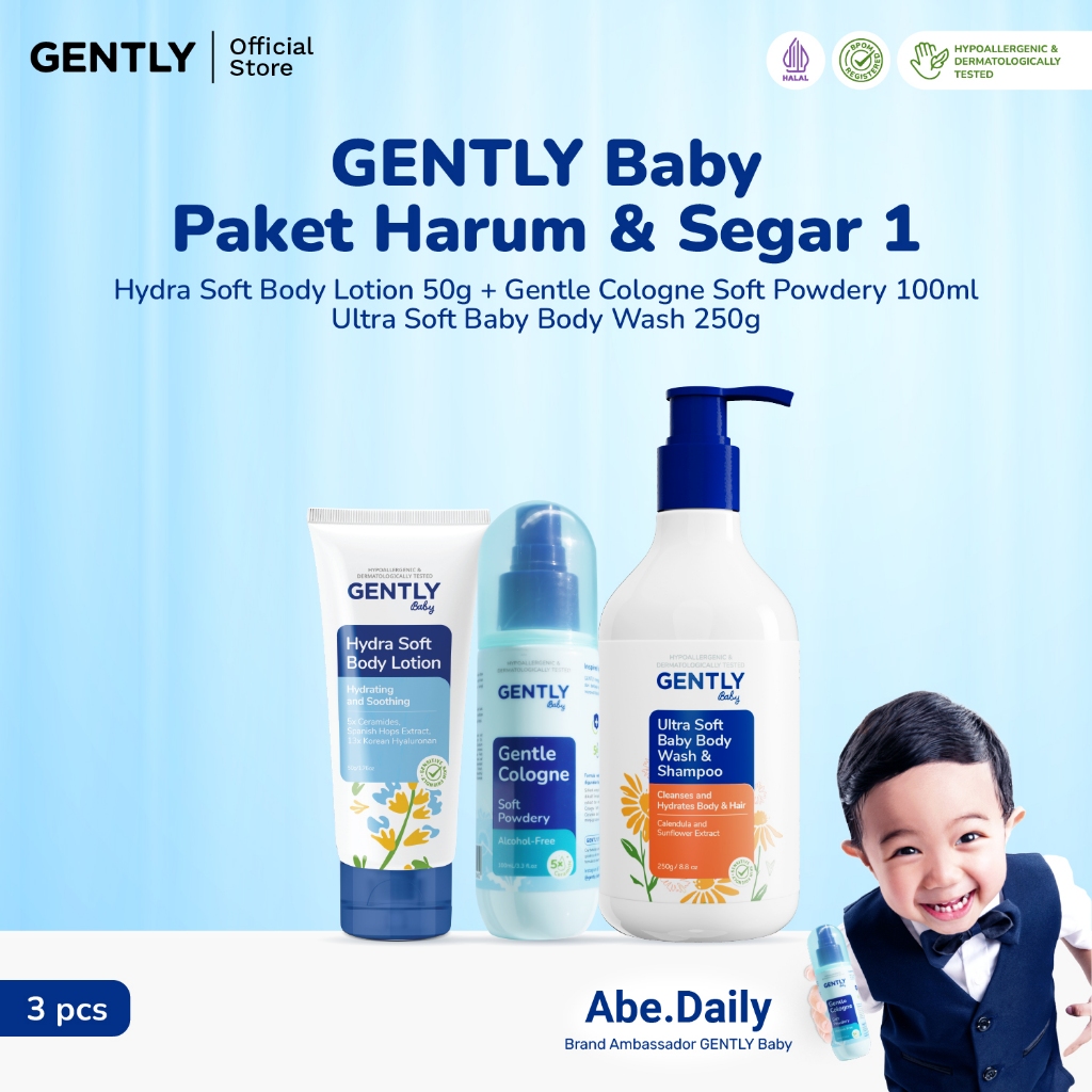 Jual GENTLY Baby Paket Harum & Segar | Paket Hydra Soft Body Lotion 50 ...