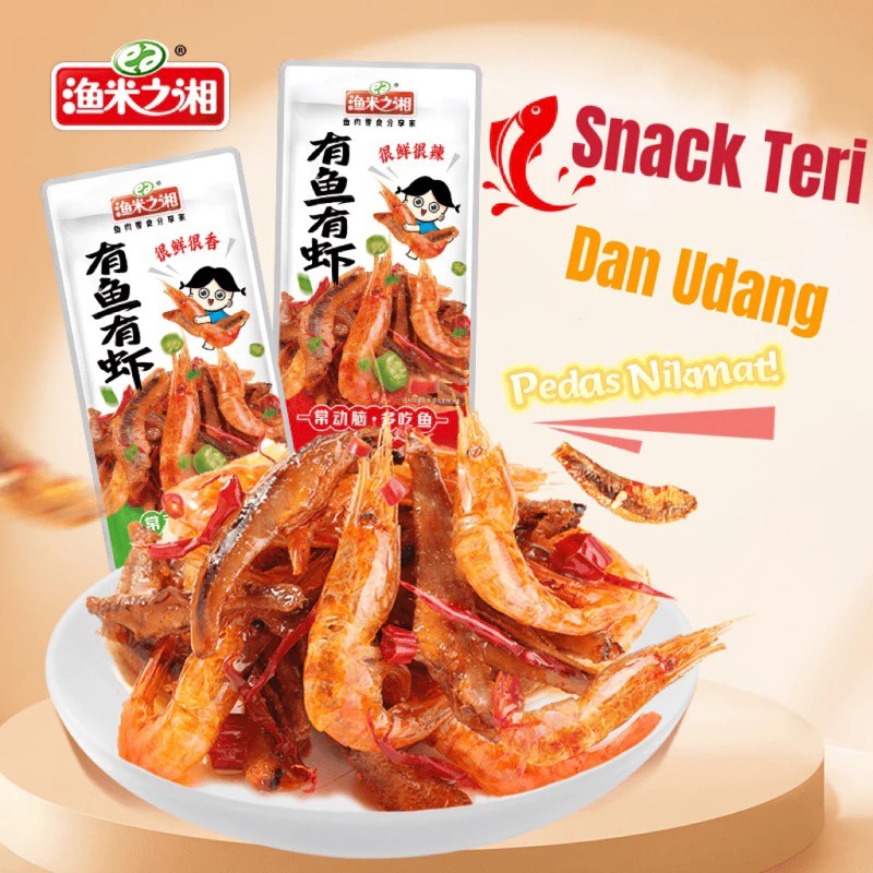 Jual [cemilan asyik] Cemilan Instant Snack Udang Teri pedas/ Snack ...