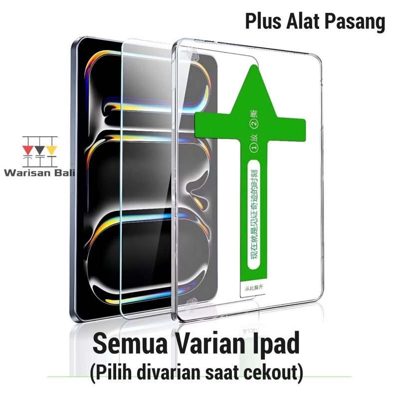 Jual Tempered Glass Premium Ipad Plus Alat Pasang Semua Varian Gen 9 10 11 A16 Air 5 6 7 M1 M2 ...