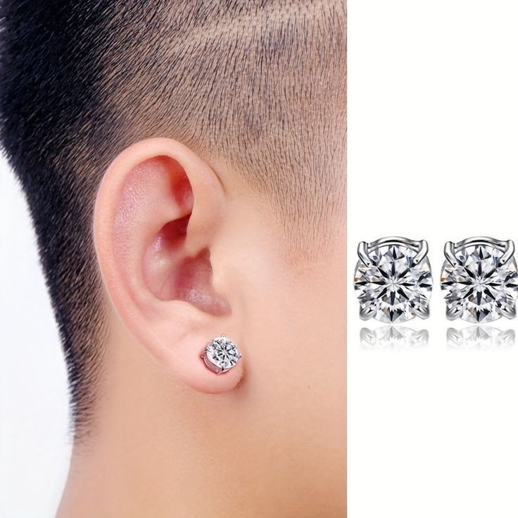 Jual Anting Magnet pria Permata Zikron Putih Titanium Anti karat dan ...