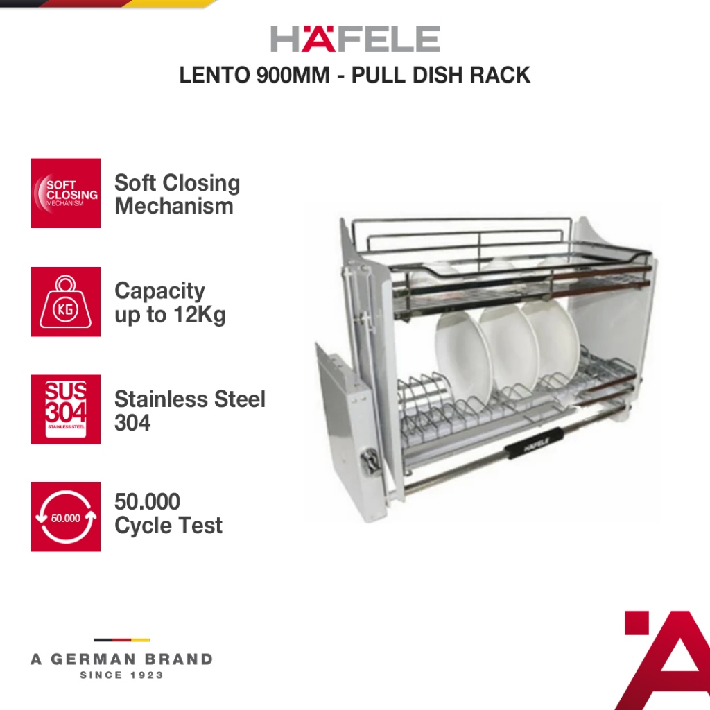 Jual Hafele Lento Rak Piring Pull Down Tarik Elevator Dish Rack Stainless Steel 90 Cm | Shopee ...