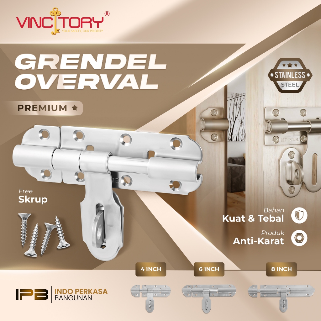 Jual VINCITORY Grendel Pintu Stainless Selot Grendel Pintu Jendela ...