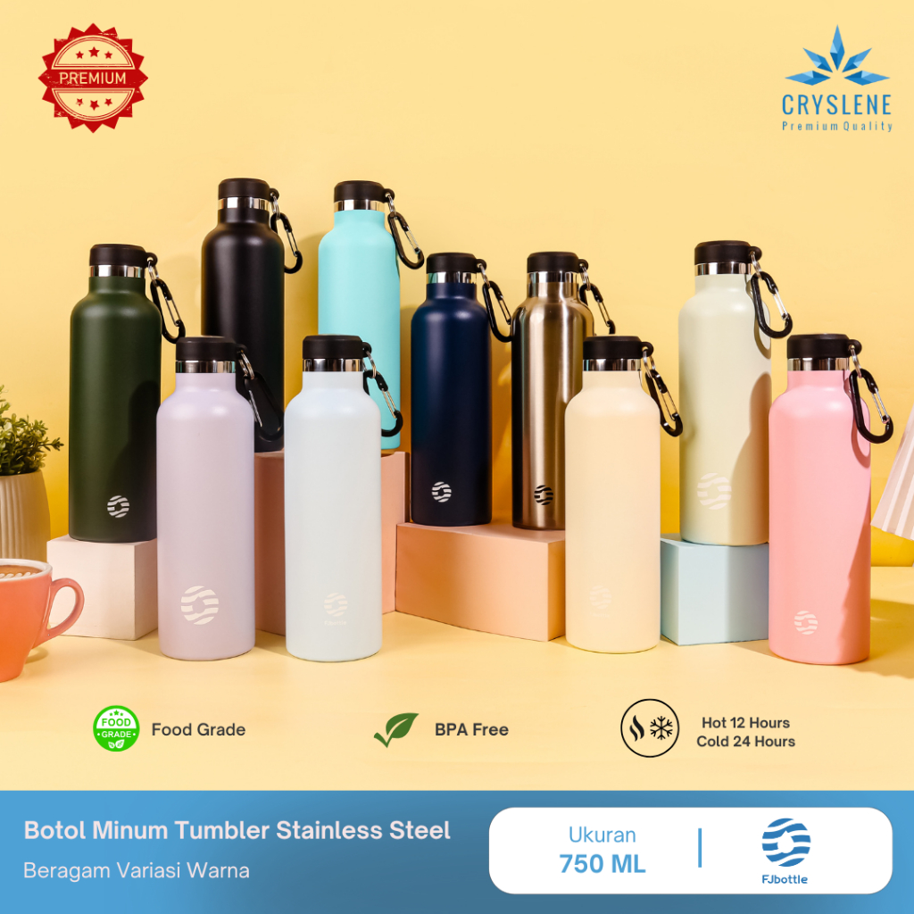Jual Botol Minum Tumbler Stainless Steel 750 ml FJ Bottle By CRYSLENE ...