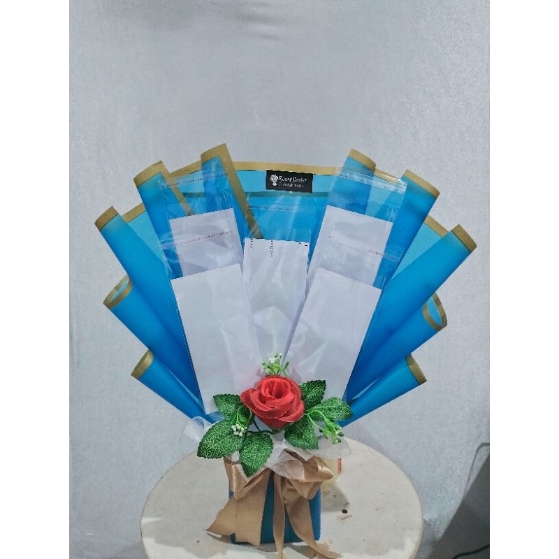Jual Buket kosongan uang isi 5 lembar + bunga hias mawar artificial ...