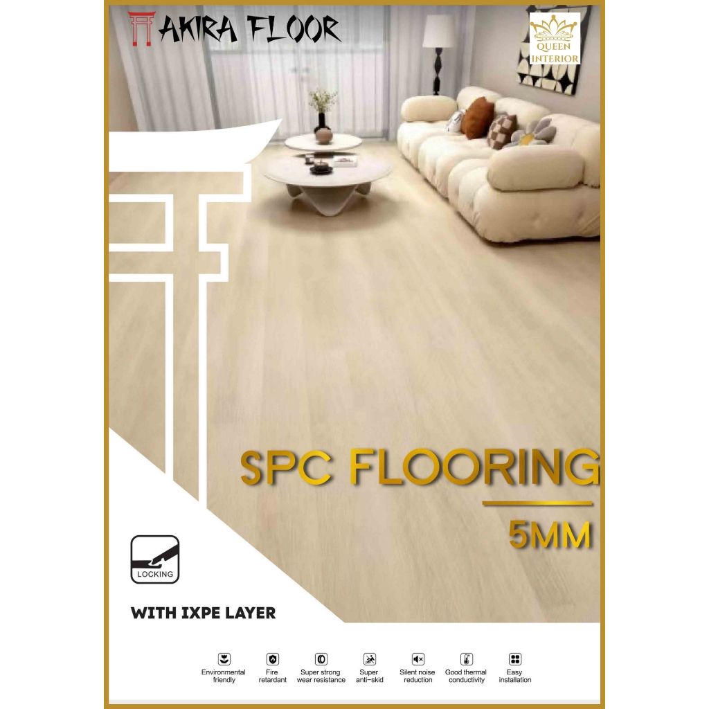 Jual SPC AKIRA FLOOR - SPC FLOORING - LANTAI KAYU - TEBAL 5.5 mm Uk. 2 ...