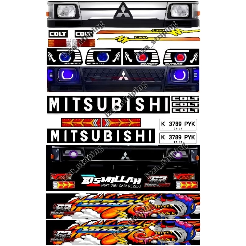 Jual STICKER PACK MINIATUR PICKUP L300 EURO 4 BILED BAHAN CROMO 20X30 ...
