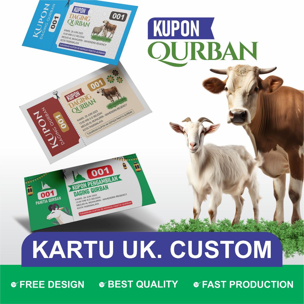 Jual Kupon Penukaran Daging Kurban Idul Adha, Kartu Qurban Sapi atau Domba | Shopee Indonesia