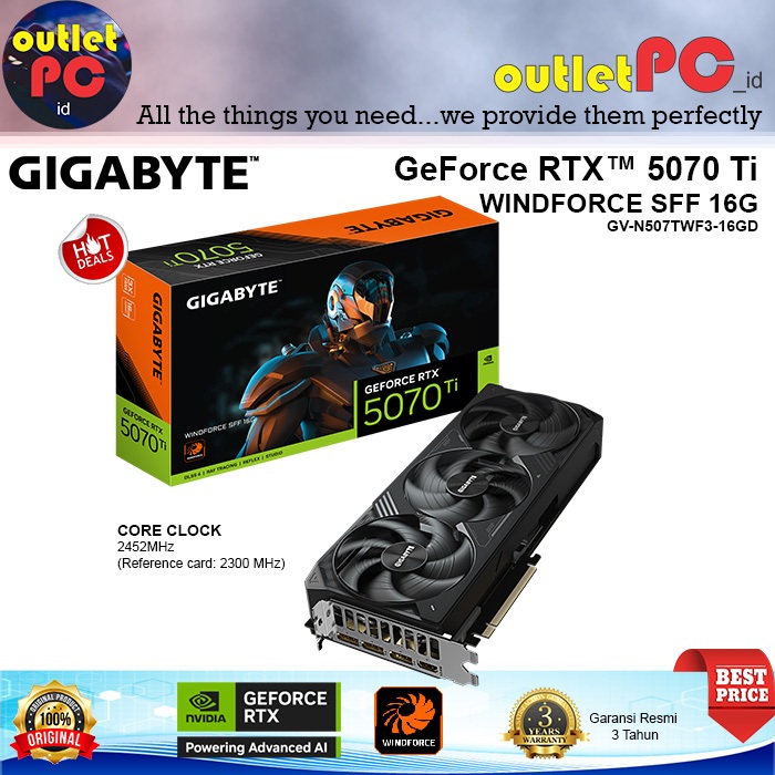 Jual GIGABYTE VGA GeForce RTX 5070 Ti WINDFORCE SFF 16G RTX5070TI ...
