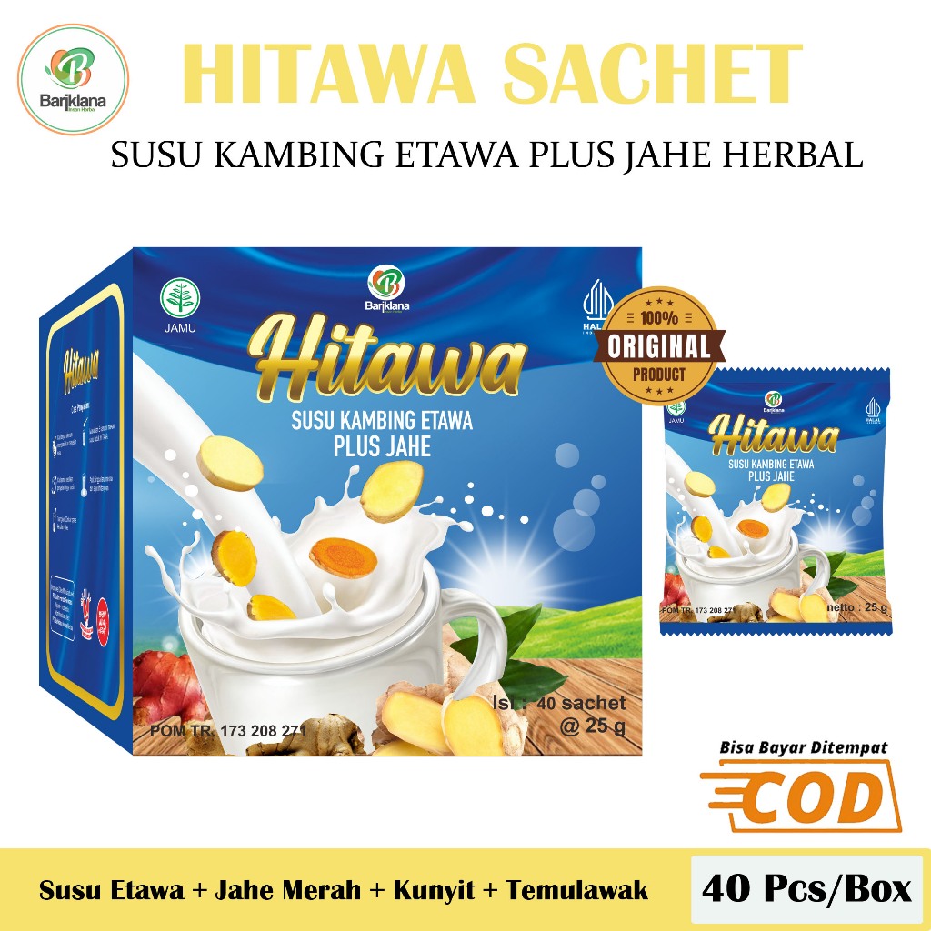 Jual Hitawa Sachet Box Susu Kambing Etawa Plus Jahe Herbal 1000Gr ...
