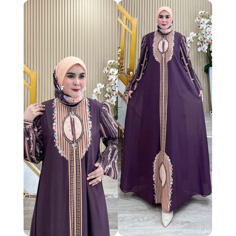 Jual PRINTING SERIES BY DIJAH KODE 040 GAMIS CERUTY MEWAH SET HIJAB ...
