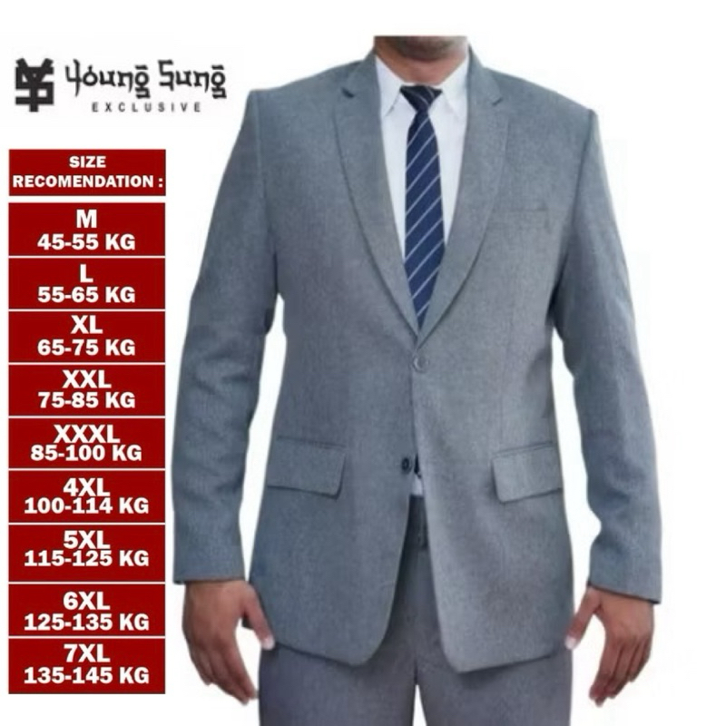 Jual 𝐘𝐨𝐮𝐧𝐠𝐬𝐮𝐧𝐠 𝐄𝐱𝐜𝐥𝐮𝐬𝐢𝐯𝐞 - Jas Pria Elegant Jumbo Grey Exclusive XXL XXXL 4XL 5XL 6XL 7XL 8XL ...