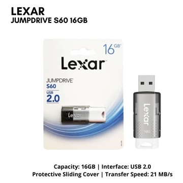 Jual USB FLASHDISK LEXAR S60 JUMPDRIVE 16GB/ 32GB USB2.0 FLASH DRIVE ...