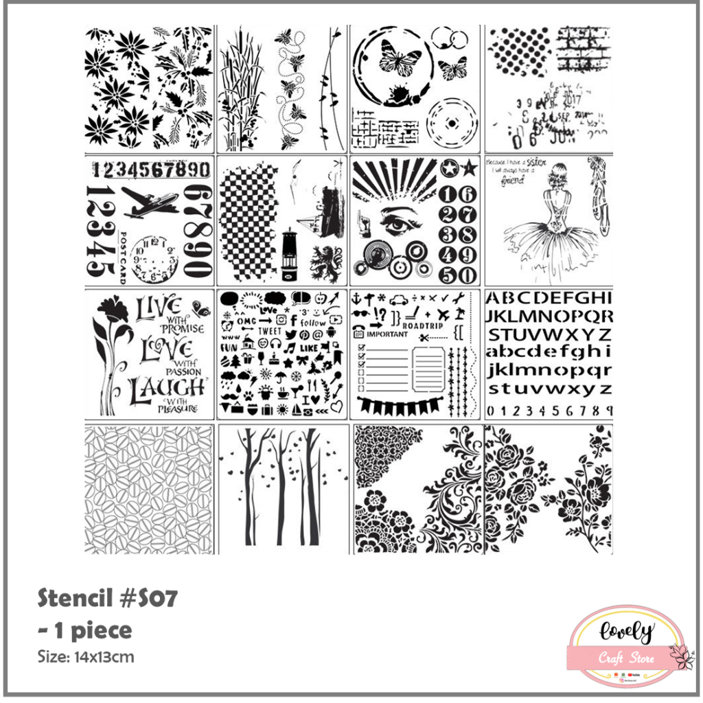 Jual LovelyCraftStore | plastic stencil S07 1pc cetakan stensil lukis ...