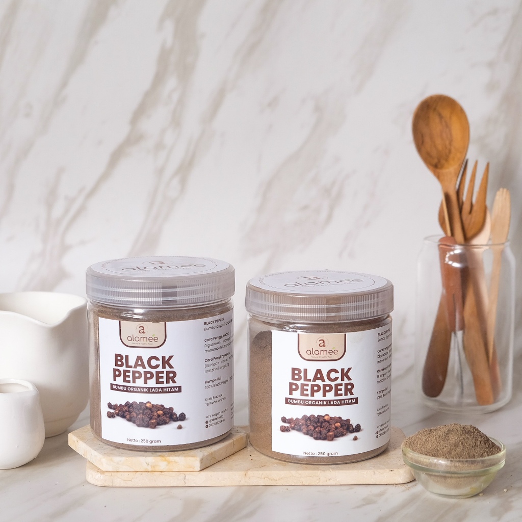 Jual ALAMEE Black Pepper Powder Bubuk Lada Hitam Bumbu Dapur Instan ...