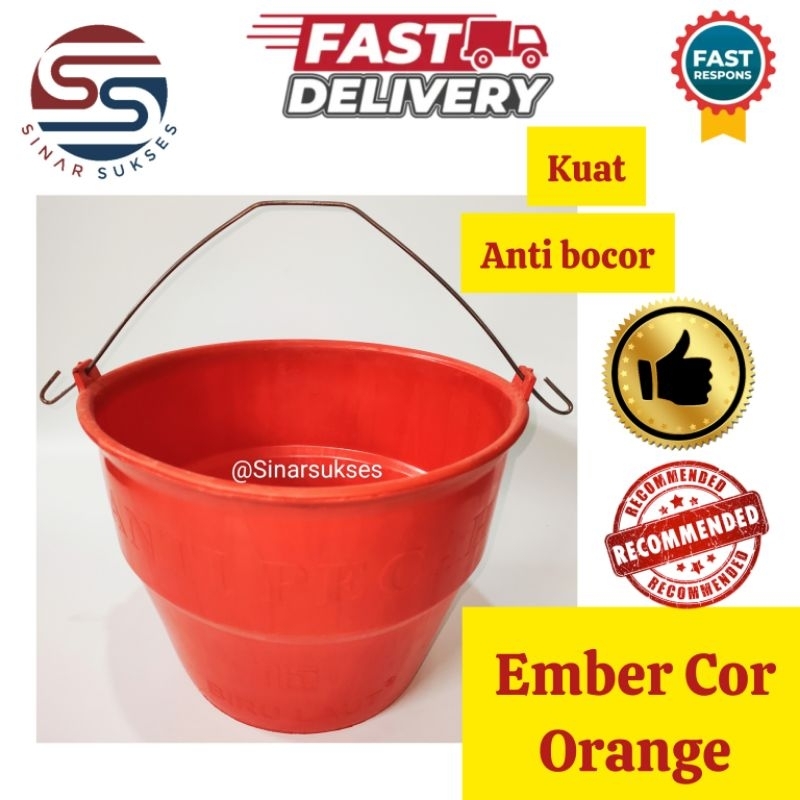 Jual Ember Cor Oren/ORANGE 14 liter/ Anti Pecah tinggi 18cm/Anti Bocor ...