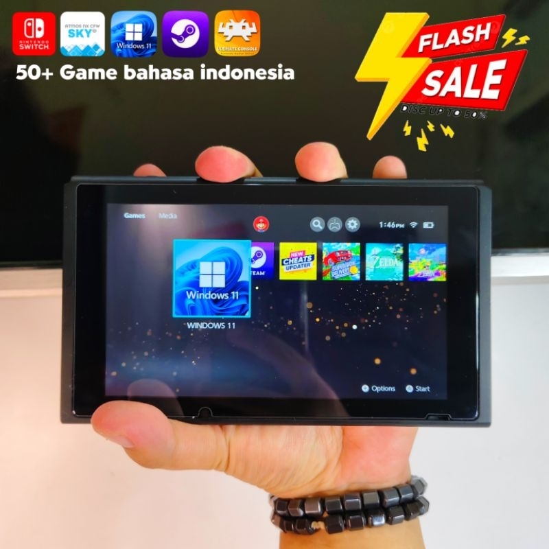 Jual tabelt nintendo switch v2 cfw 512gb New atmos sky dual os basic fullgame | Shopee Indonesia