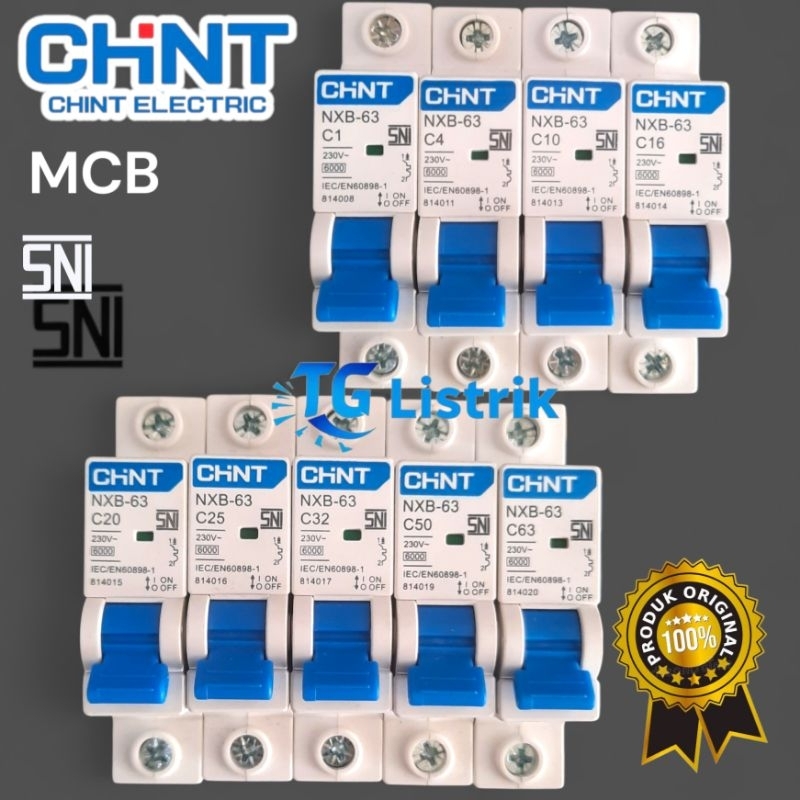 Jual Mcb Chint Nxb 1P 6kA (1A/4A/10A/16A/20A/25A/32A/50A/63A) | Shopee Indonesia