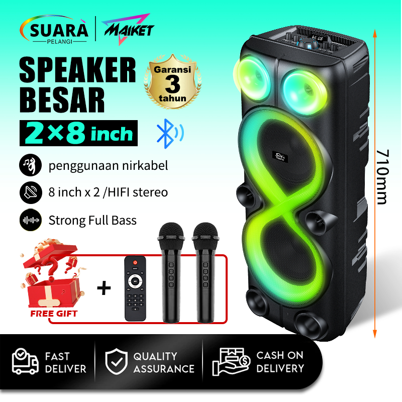 Jual 【PREMIUM BASS】MAIKET Speaker Bluetooth Karaoke Besar Super Bass 16 ...