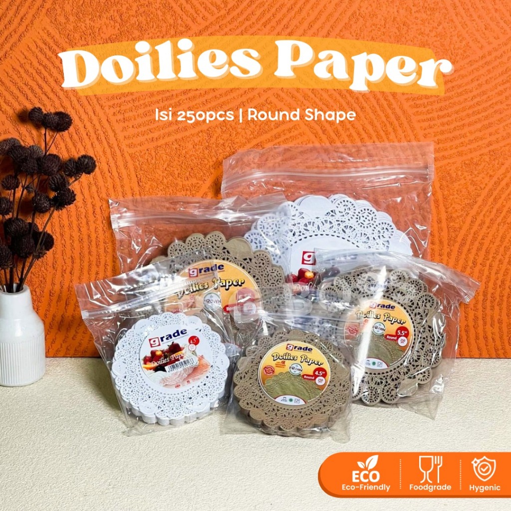 Jual [ISI 250PCS] Doilies Paper Grade Putih Round / Alas Kertas Renda ...