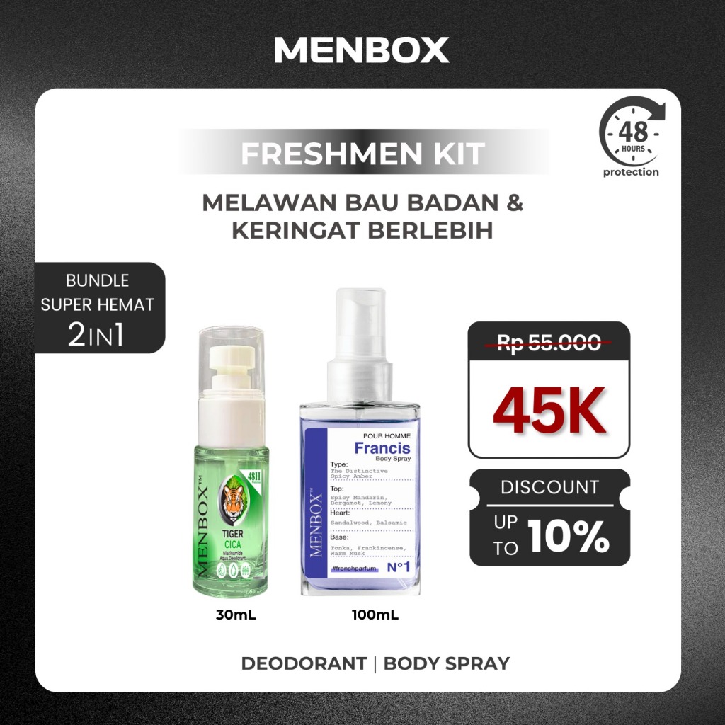 Jual Menbox Freshmen Kit Deodorant + Body Spray | Extra Lawan Bau Badan ...