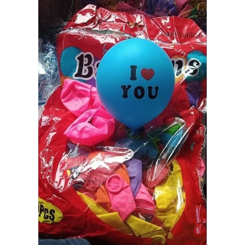 Jual 100 Pcs Balon LOVE Warna Campur Balon Motif isi 100 Balon Motif ...