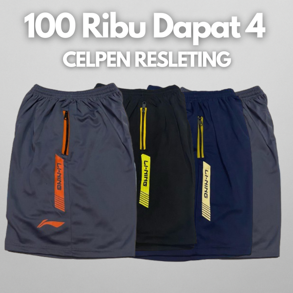 Jual Celana Pendek Pria 100 Ribu Dapat 4 Pcs Dewasa Santai Kolor Sport Olahraga Resleting Saku ...