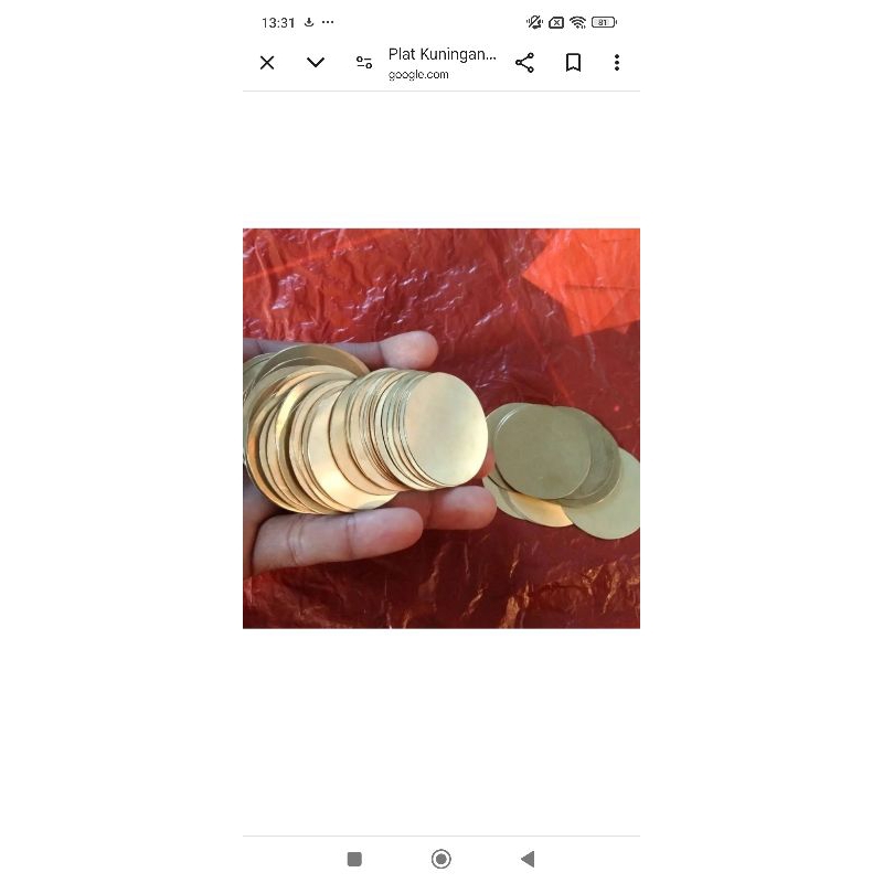 Jual plat kuningan bulat tebal 2mm diameter 50mm/ring plat kuningan ...