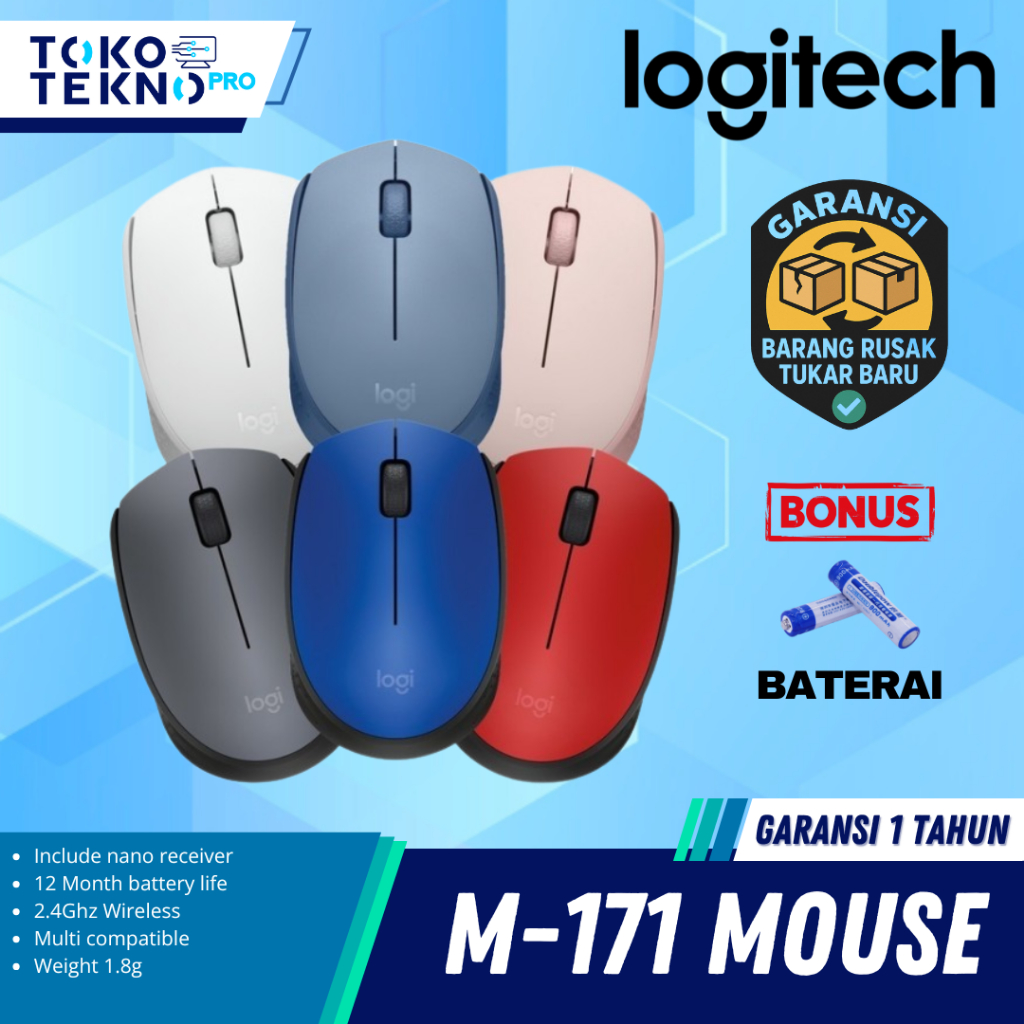 Jual Logitech M171 / M-171 Mouse Wireless Garansi Resmi | Shopee Indonesia