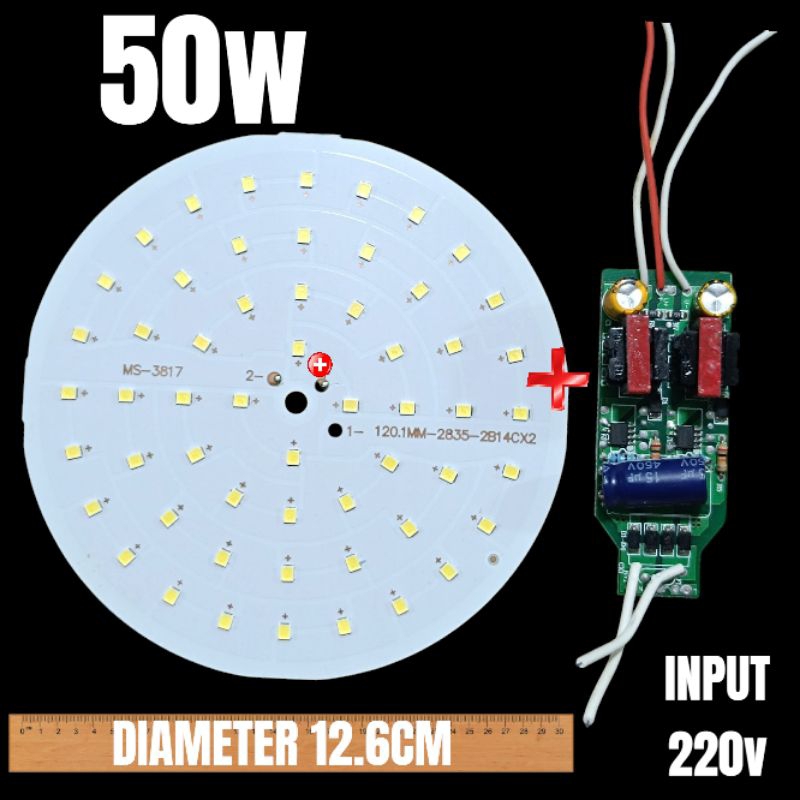 Jual pcb led dc 50w+driver pasangan.driver input 220v ac 50w | Shopee Indonesia