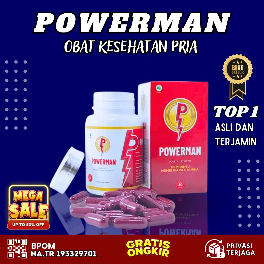 Jual POWERMAN Obatkuat pria tahan lama original BPOM obat kuat buat pria 100% original | Shopee ...