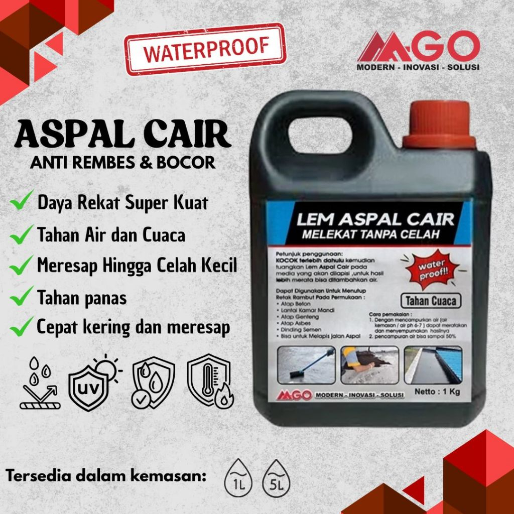 Jual Lem Aspal Cair Super Kuat Waterproof – Tahan Cuaca & Cepat Kering ...