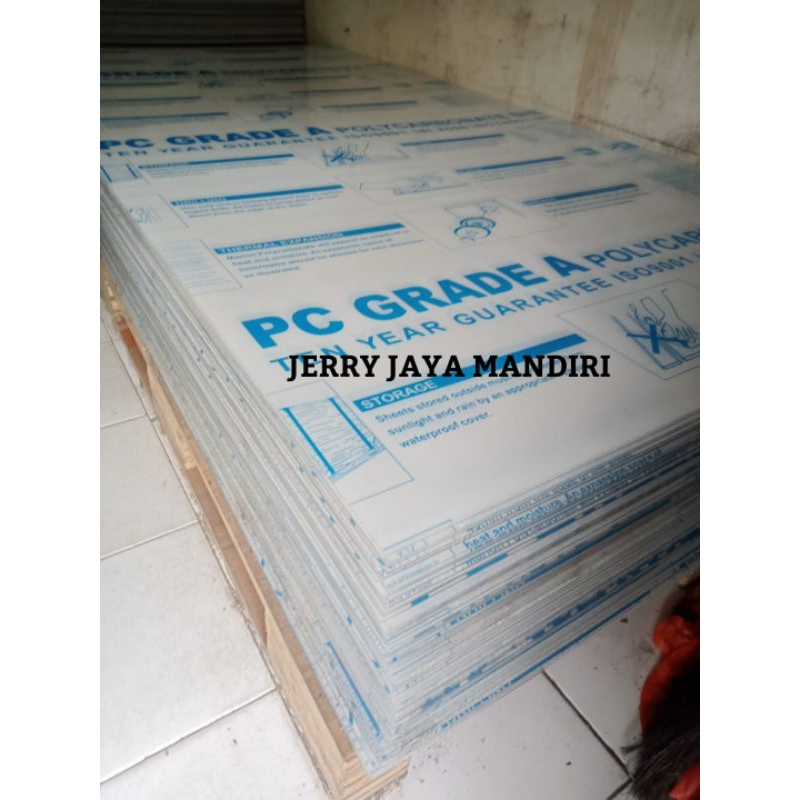Jual Polycarbonate sheet solid clear Tebal : 2mm - 3mm - 4mm - 5mm - 6mm - 8mm - 10mm / atap ...