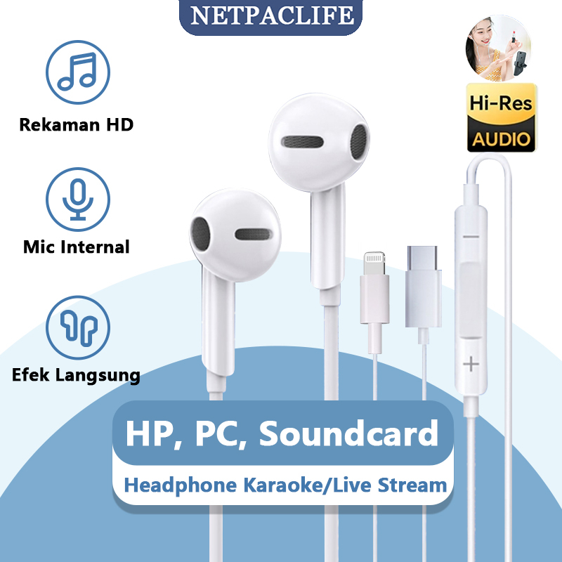 Jual Wired Earphone In Ear With Mic Monitor HiFi Headset Noise ...