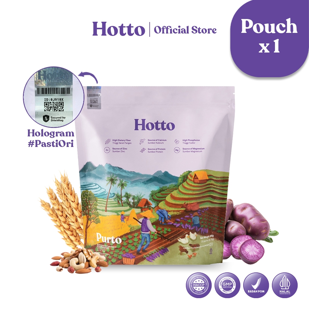Jual HOTTO PURTO MULTIGRAIN OFFICIAL SHOP STORE 100% ORIGINAL 1 Pouch (16 Sachet) | Shopee Indonesia