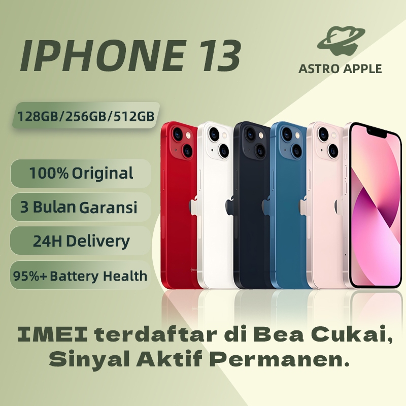 Jual BC iPhone 13 128GB 256GB Sinyal Aktif Permanen Tangan Kedua 100%ORI Fulset Kondisi Perfect ...