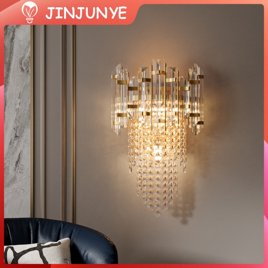Jual Lampu Dinding Ruang Tamu Kristal Tinggi 45 cm Lampu Dinding Modern ...