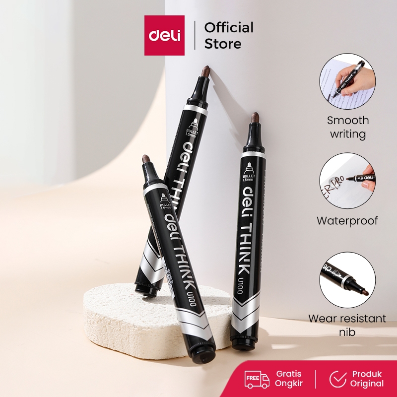 Jual Deli Spidol Permanen Permanent Marker 1 BOX 12PCS EU10020 | Shopee ...