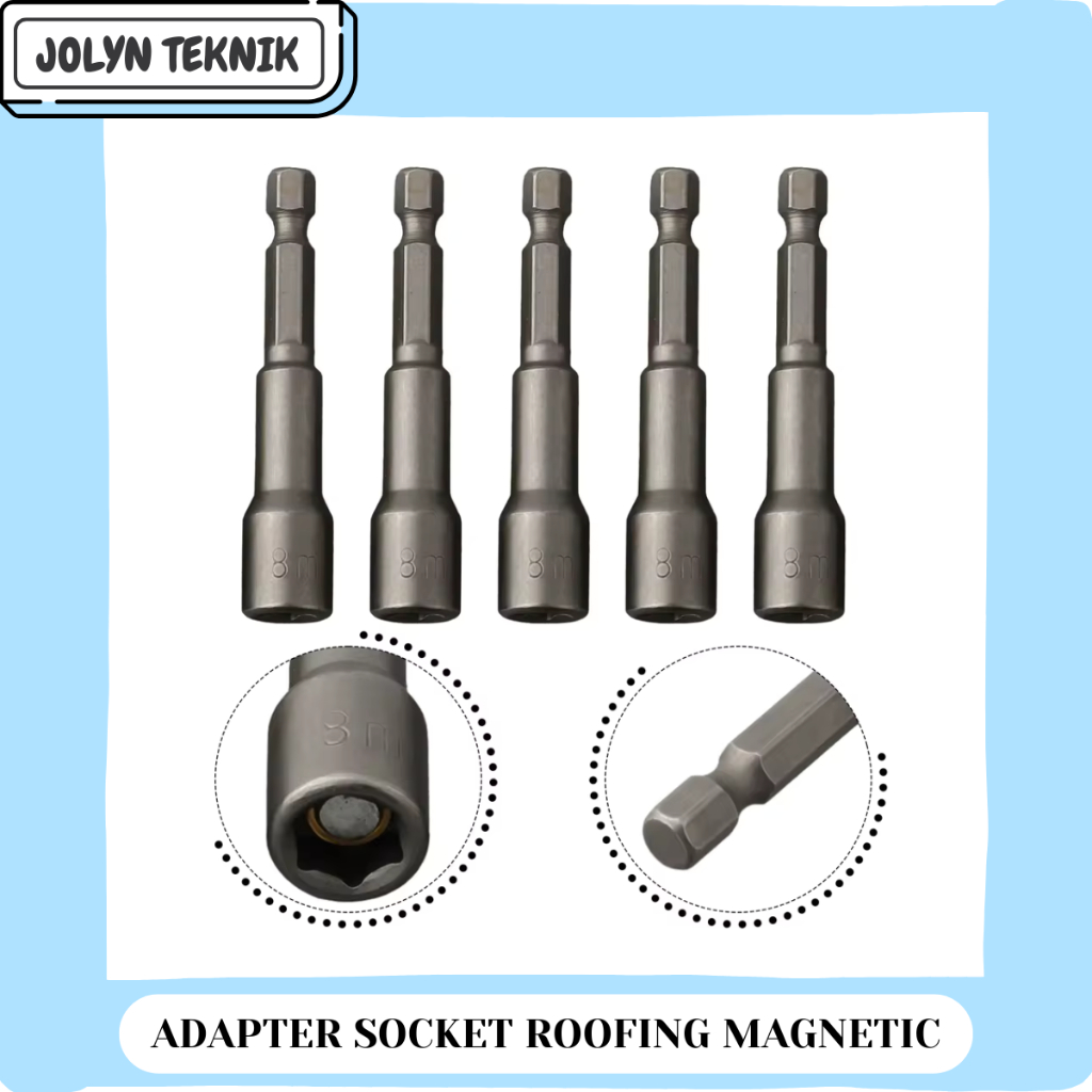 Jual Mata Socket Bor Roofing Magnetic Hex Adaptor Nut 6.35 6 - 13 MM ...